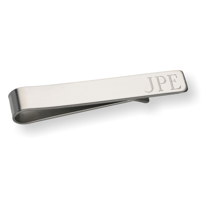 Personalized Silver Tie Bar | Custom Engraved Tie Clip for Men ...