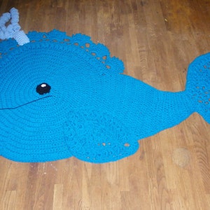 Whale Rug, Crochet Whale Rug, Home Decor, Playmat, Childs Room Decor ...
