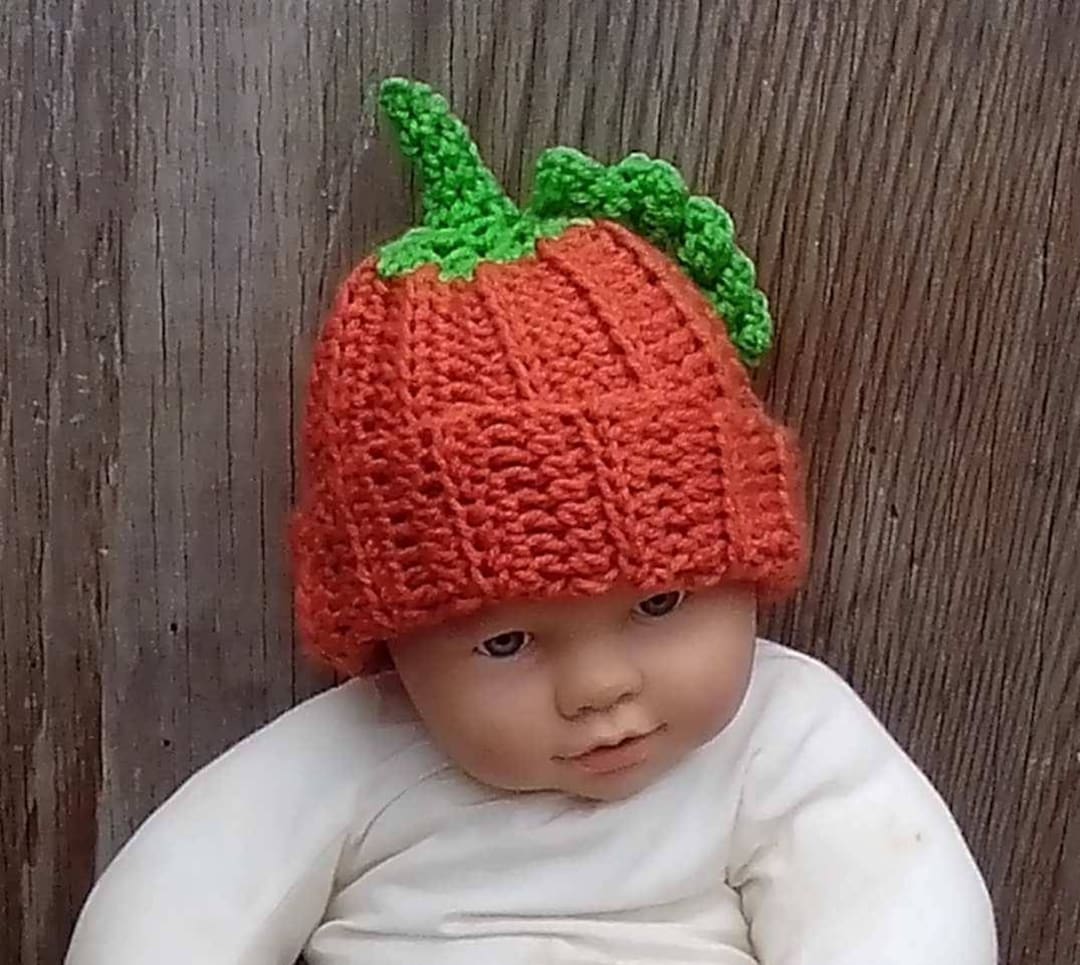 Pumpkin Hat, Fall Hat, Photo Prop, Crochet Halloween Costume, Pumpkin ...