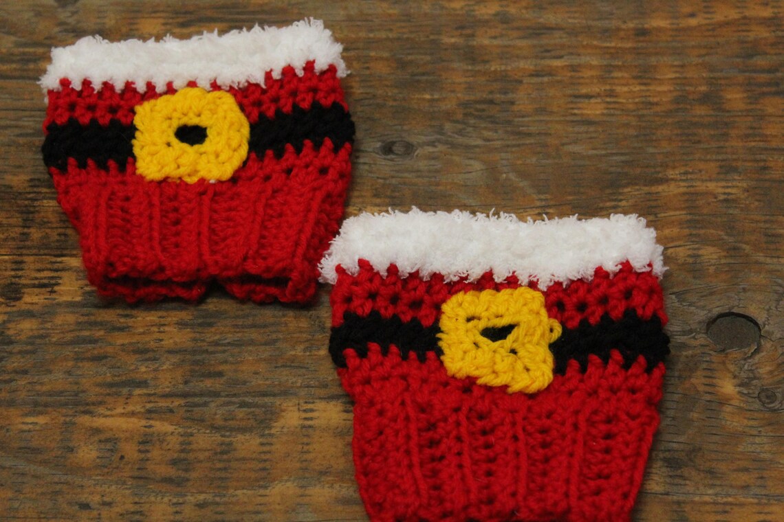 Santa Claus Boot Cuffs Holiday Boot Toppers Santa Boot | Etsy