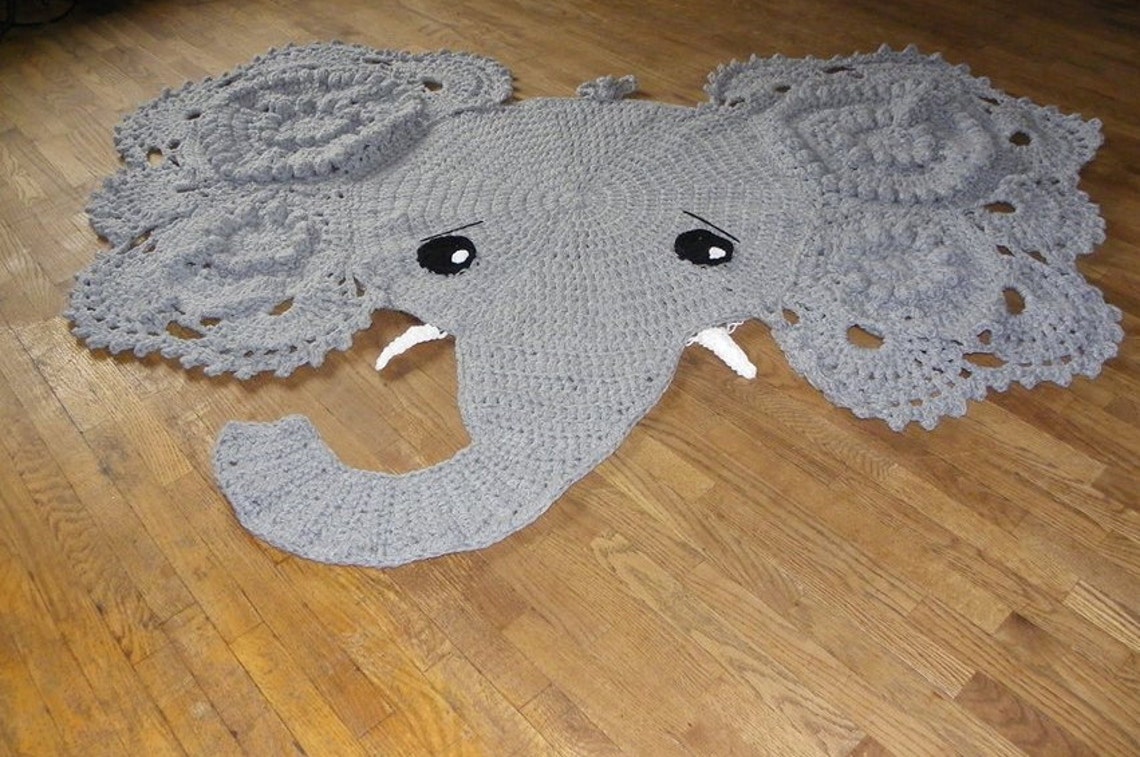 Crochet Elephant Rug Nursery Decor Home Decor Elephant Play - Etsy Canada