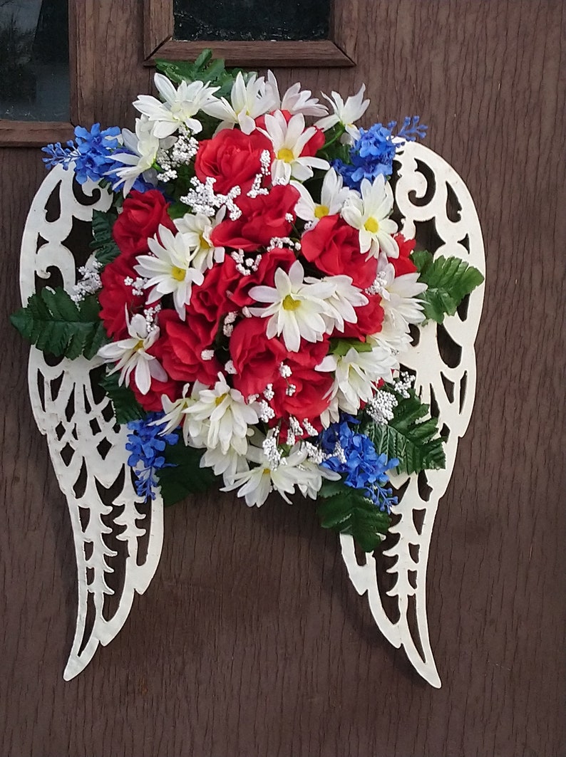 Angel Wing Wreath Floral Funeral Arrangement Angel Wall | Etsy