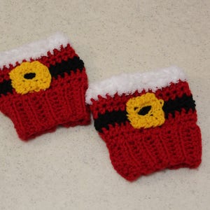 Santa Boot Cuffs Holiday Boot Topper Mrs Claus Boot Cuffs - Etsy