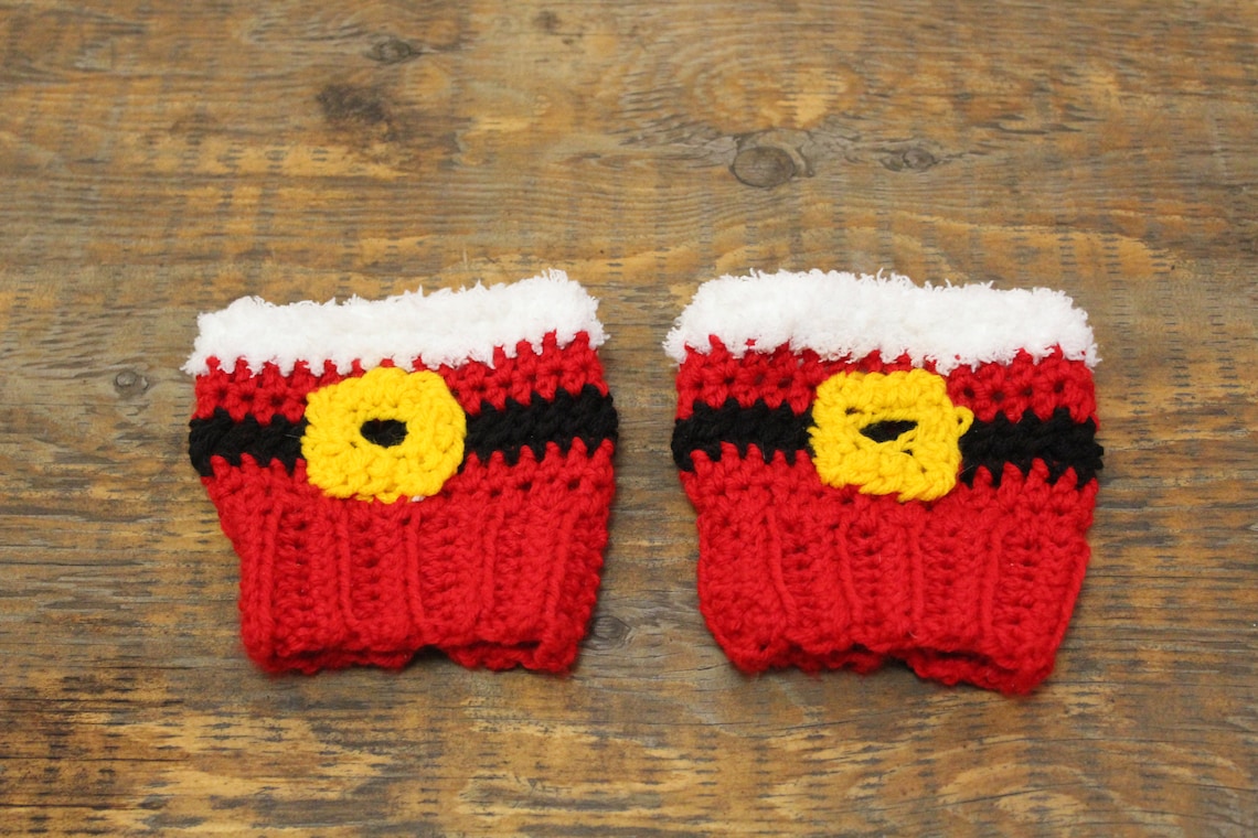 Santa Claus Boot Cuffs Holiday Boot Toppers Santa Boot | Etsy