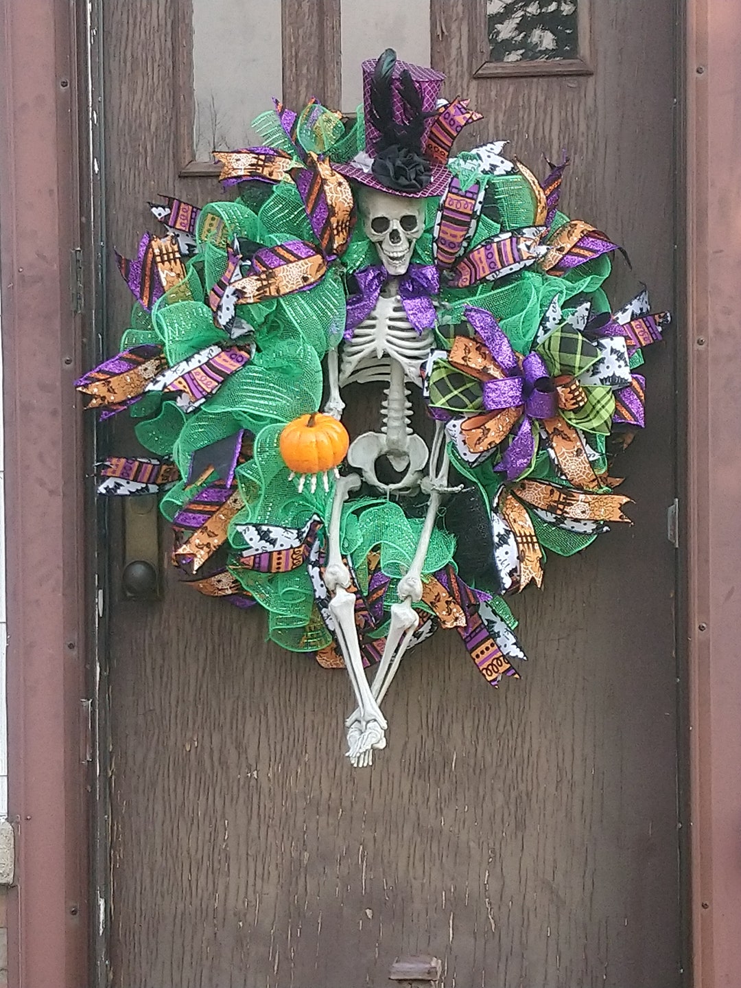 Halloween Wreath Skeleton Wreaths for Front Door, Creepy Cute Decor ...
