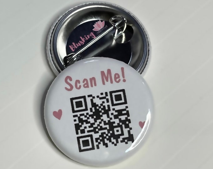 Custom QR Code Pinback Button | Custom Pinback Button 1.25", 2.25 ...