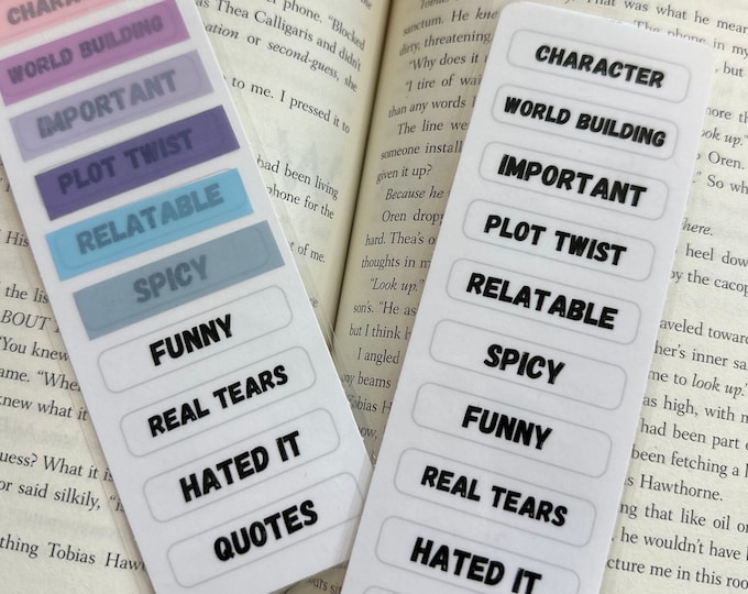 Annotation Guide Bookmark, Book Tab Key Bookish Gifts, Holiday Stocking ...