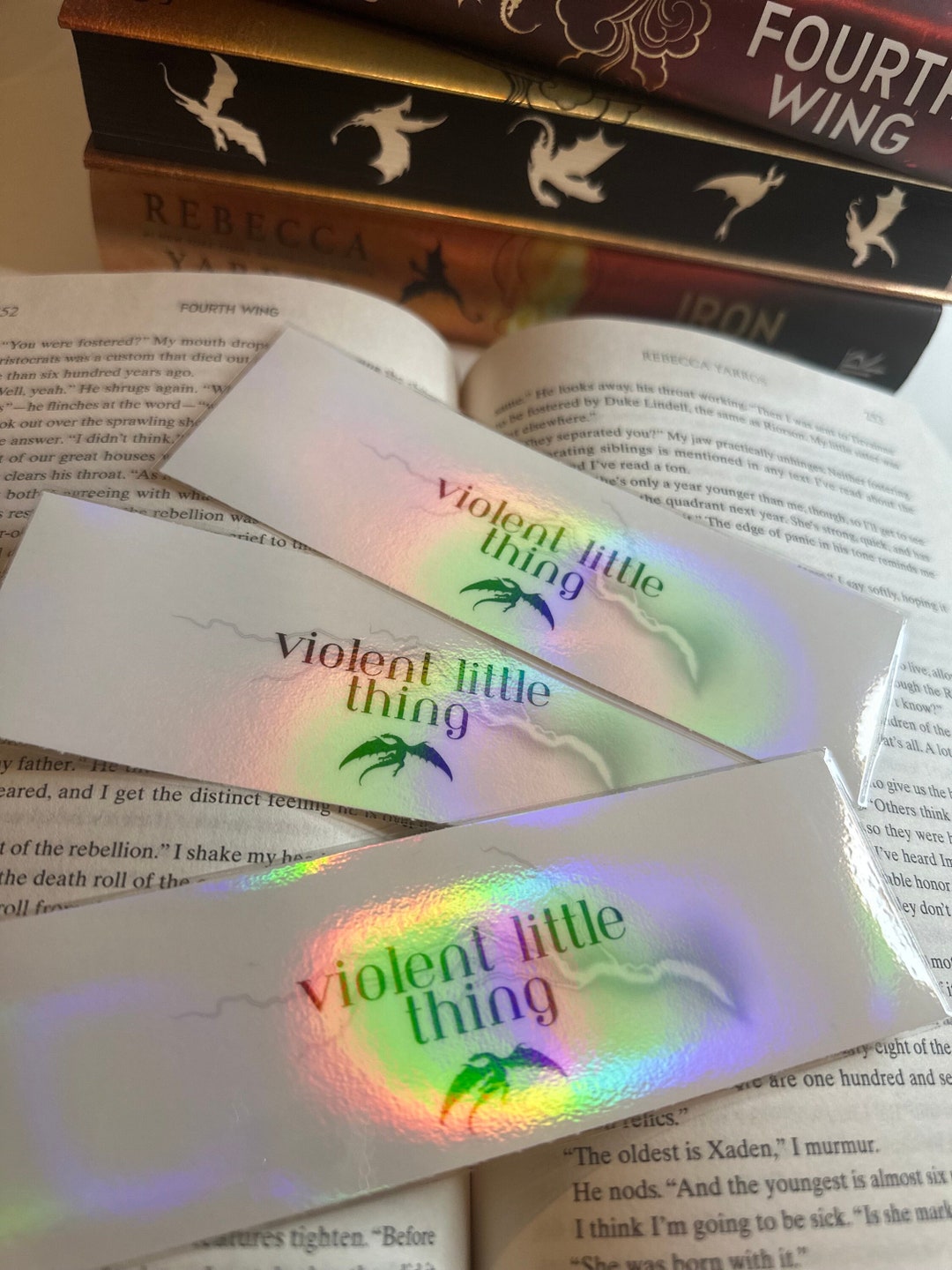 Fourth Wing Inspired Violent Little Thing Bookmark Bookish - Etsy Australia
