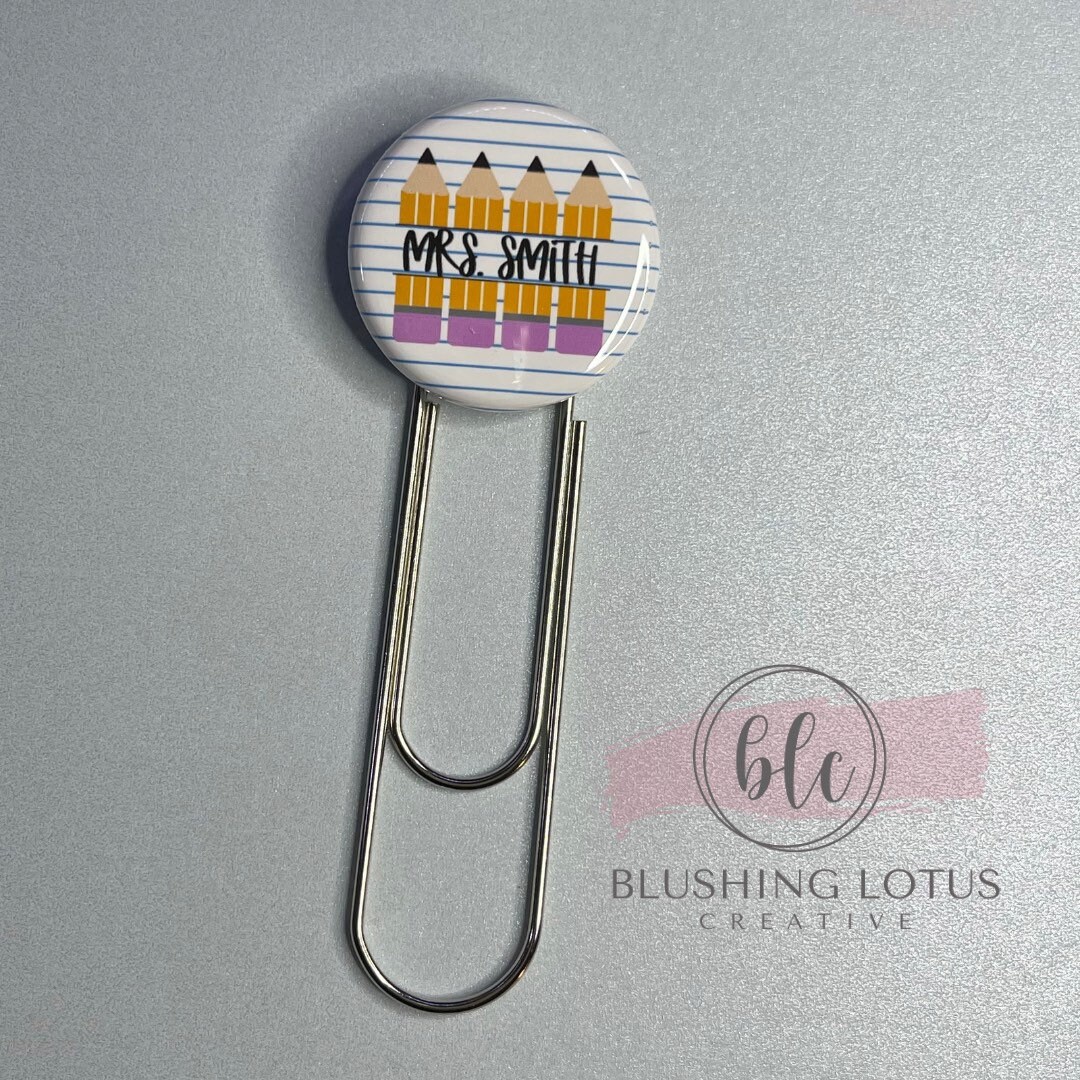 Personalized Teacher Jumbo Paperclip, Teacher Gifts, Jumbo Paper Clip ...