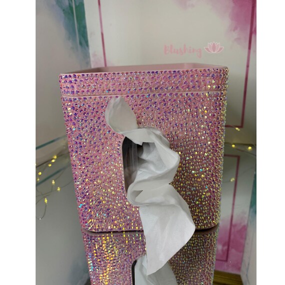 Bling Tissue Box Cover / Rhinestone Office Decor / Crystal - Etsy España