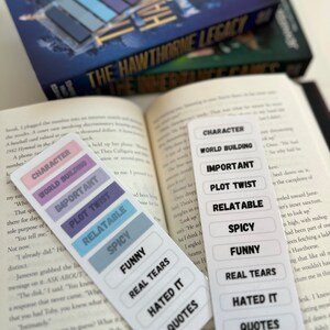 Annotation Guide Bookmark, Book Tab Key Bookish Gifts, Holiday Stocking ...