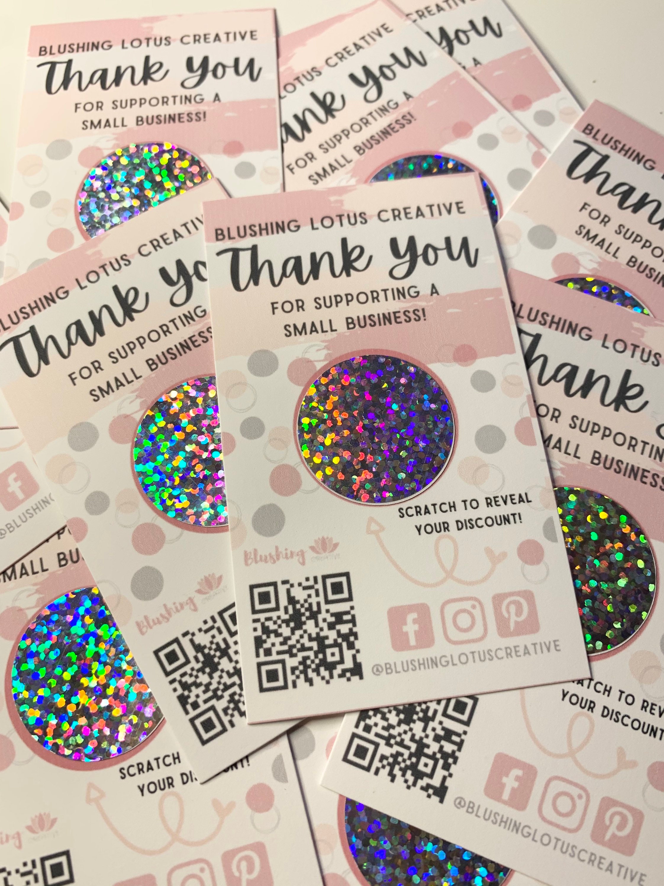 Small Business Thank You Scratch off Discount Card QR - Etsy
