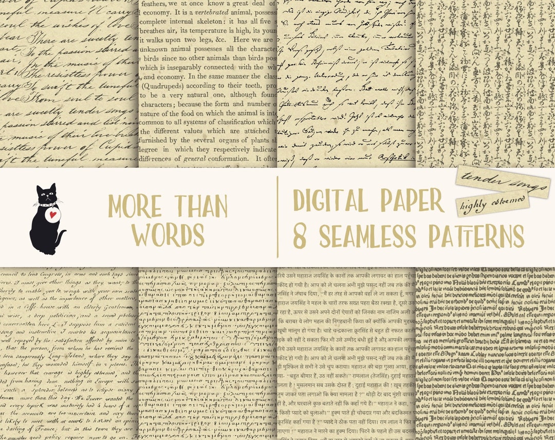 Hand Written & Printed Text Instant Download Digital Paper - Etsy