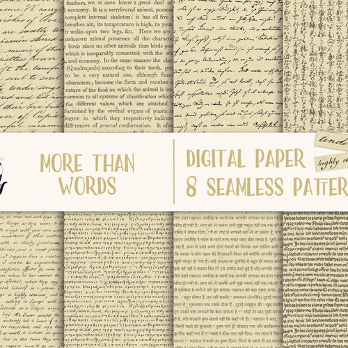 Hand Written & Printed Text Instant Download Digital Paper - Etsy