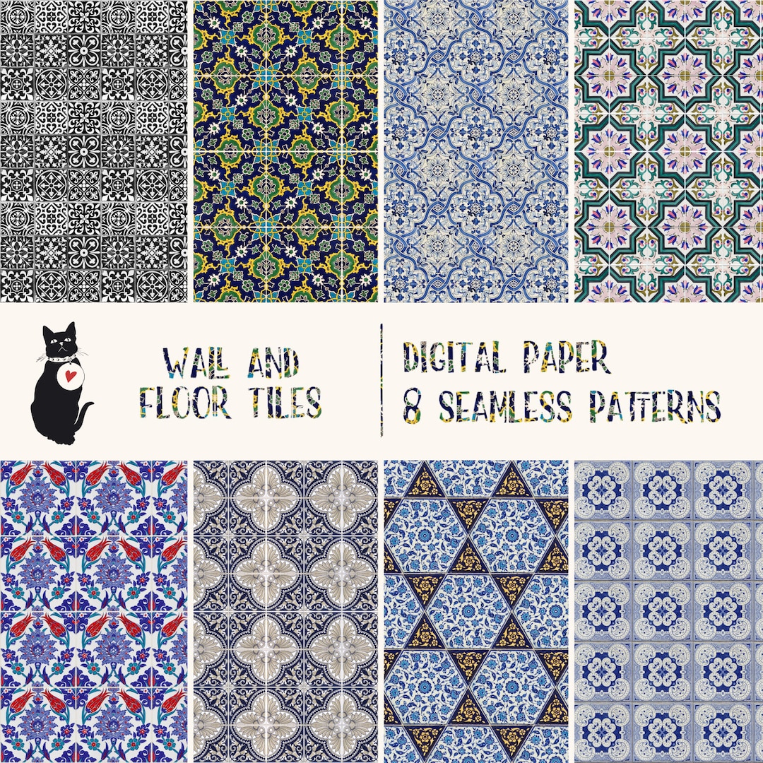 Wall and Floor Tiles Seamless Patterns - Digital Paper for Instant ...