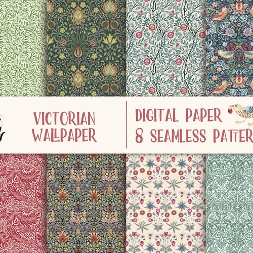 Victorian Wallpaper Instant Download Digital Paper Vintage - Etsy