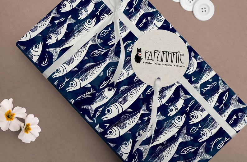 Sardines & Other Fish - 8 Seamless Patterns, Instant Download Digital ...