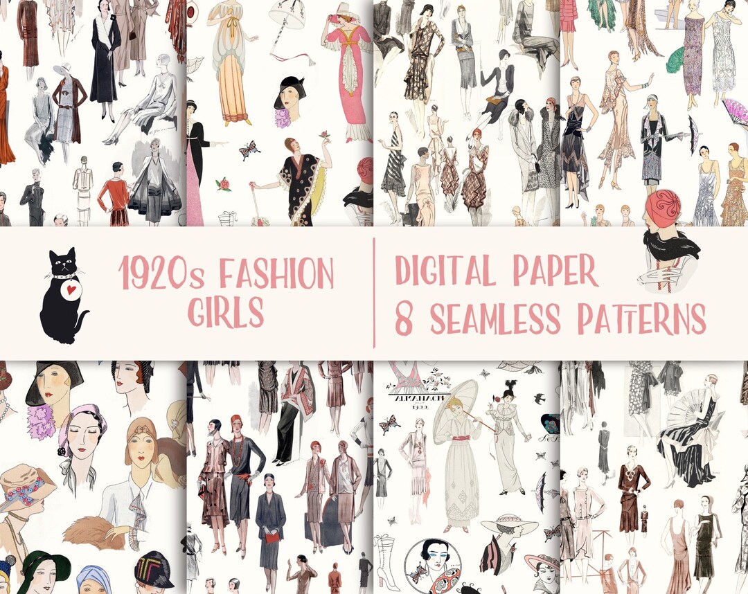 1920s Fashion Girls Instant Download Digital Paper Art - Etsy