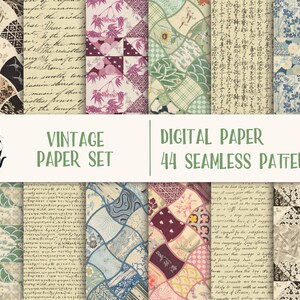 44 Vintage Digital Papers Instant Download Digital Paper - Etsy