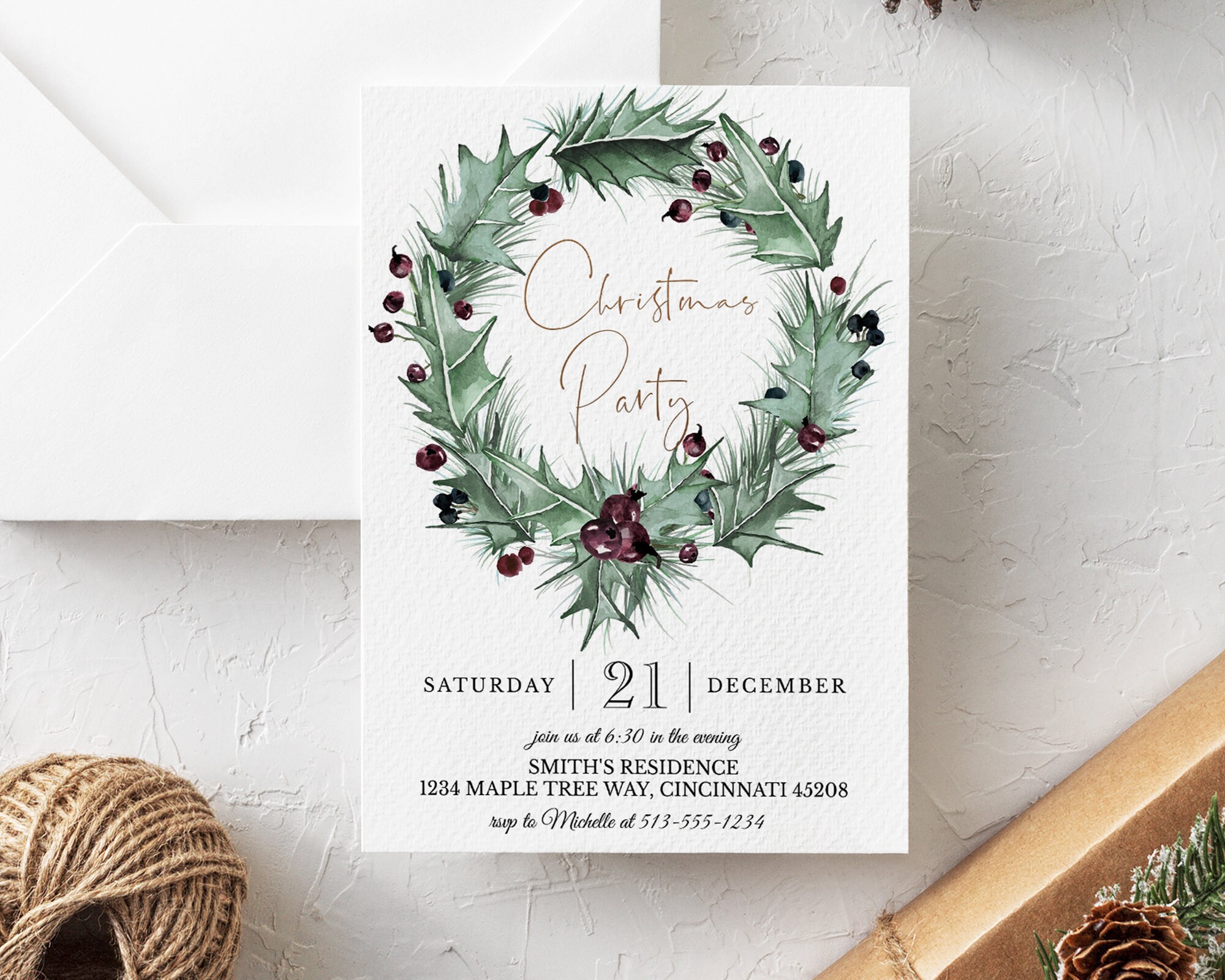 Christmas Party Invitation INSTANT DOWNLOAD printable | Etsy