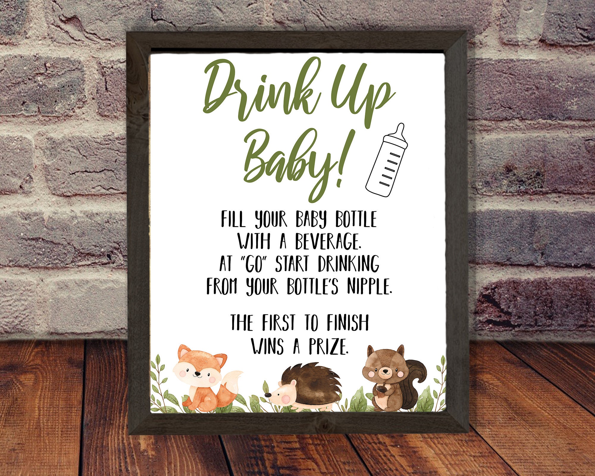 Woodland Bottle Chug Game INSTANT DOWNLOAD Baby Shower - Etsy UK