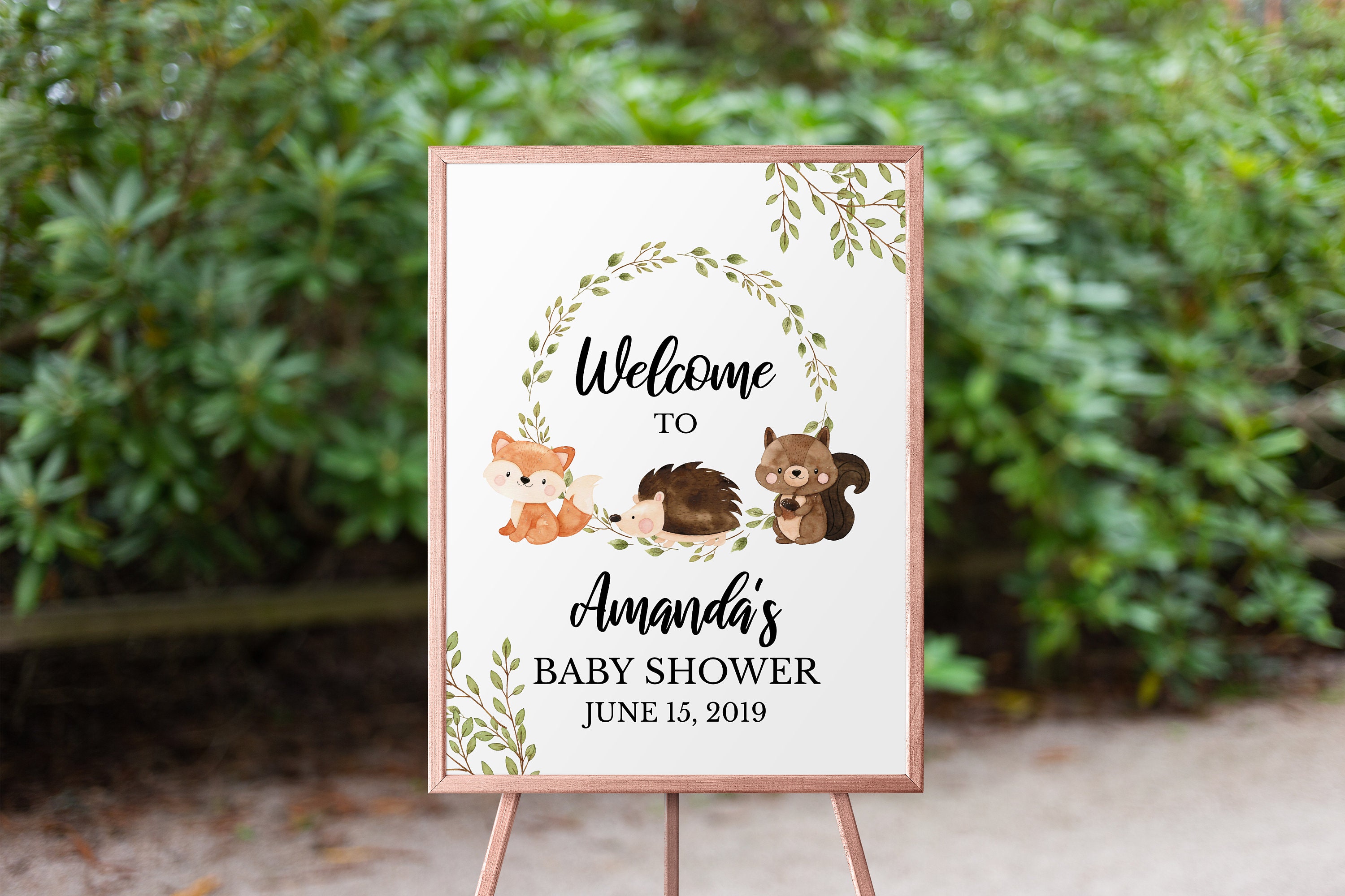 Woodland Welcome Sign INSTANT DOWNLOAD printable Digital | Etsy