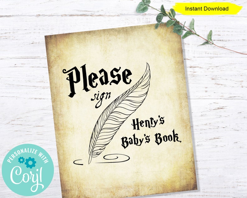 Please Sign Baby's Book - Editable - INSTANT DOWNLOAD - Printable ...