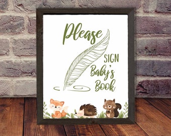 Please Sign Baby's Book Sign INSTANT DOWNLOAD - Etsy