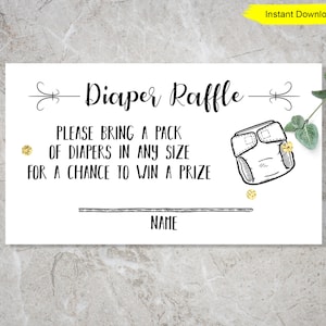 Diaper Raffle Invitation Insert - INSTANT DOWNLOAD - Printable Digital ...