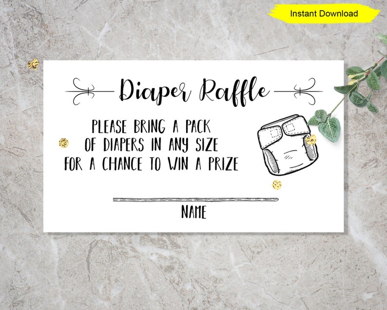 Diaper Raffle Invitation Insert INSTANT DOWNLOAD Printable - Etsy