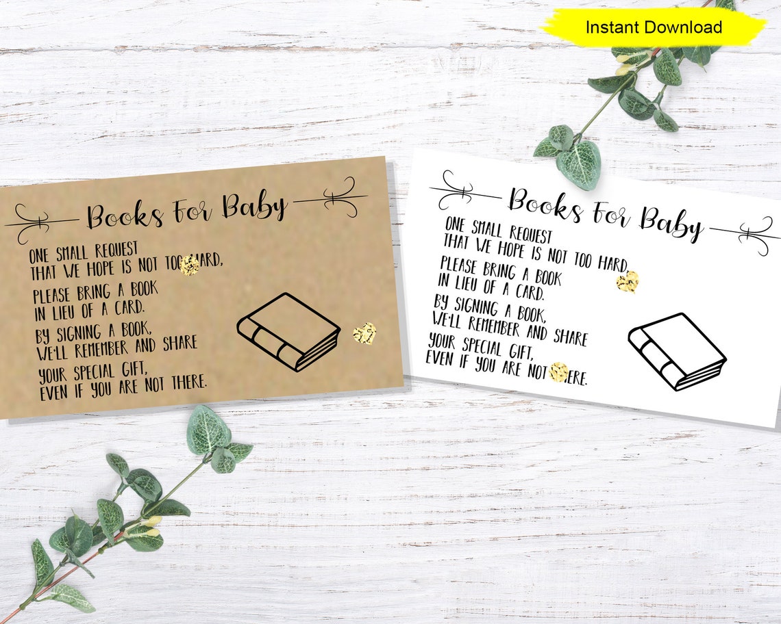 Books for Baby Invitation Insert INSTANT DOWNLOAD - Etsy