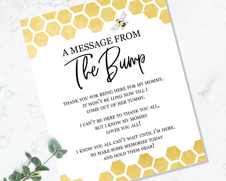 Bee A Message From the Bump - INSTANT DOWNLOAD - Printable Digital Baby ...