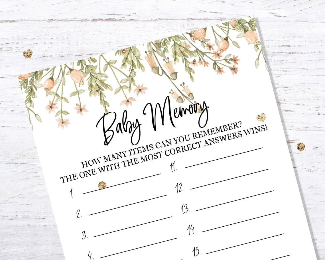 BOHO Chic Baby Memory Game INSTANT DOWNLOAD Baby Shower - Etsy