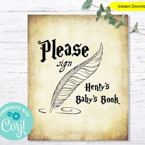 Please Sign Baby's Book - Editable - INSTANT DOWNLOAD - Printable ...