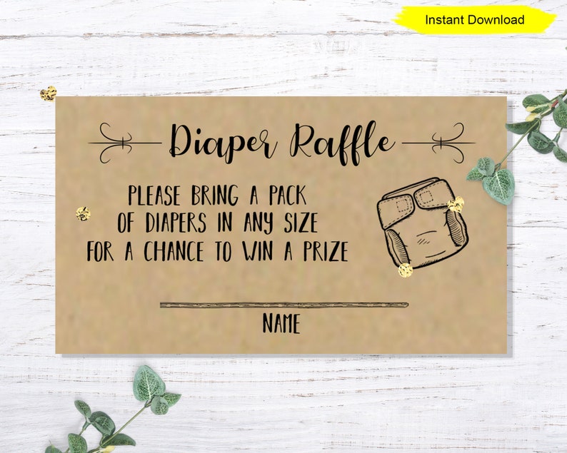 Diaper Raffle Invitation Insert INSTANT DOWNLOAD Printable - Etsy
