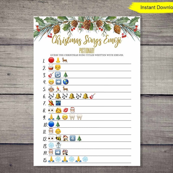 Emoji Christmas Songs - Etsy
