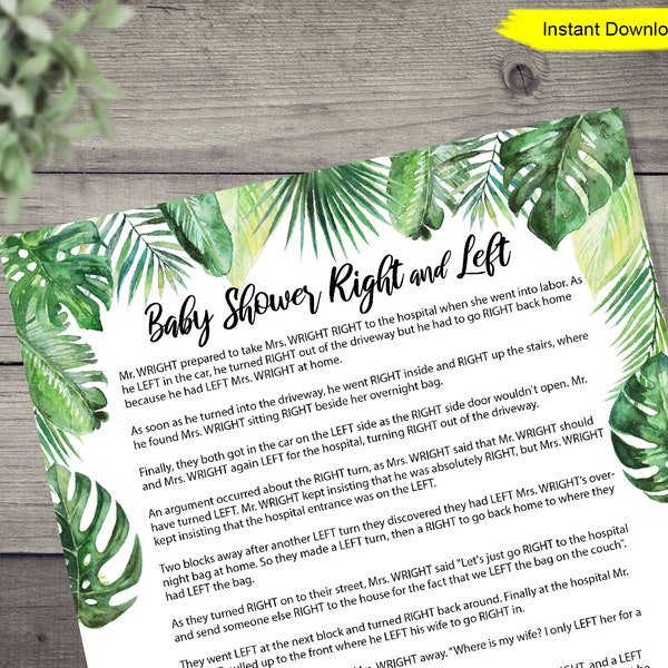 Left Right Baby Shower Game - Etsy