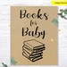 Books for Baby Sign - INSTANT DOWNLOAD - Printable Digital Baby Shower ...