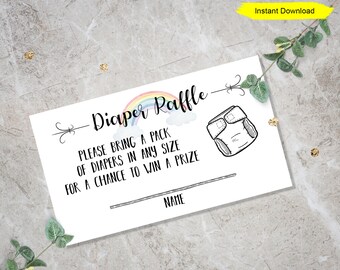 Diaper Raffle Invitation Insert INSTANT DOWNLOAD Printable | Etsy