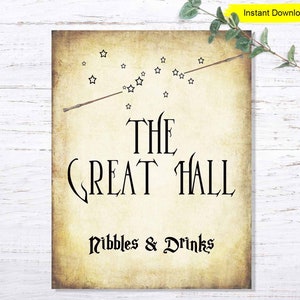 The Great Hall Sign - INSTANT DOWNLOAD -birthday Party Printable ...