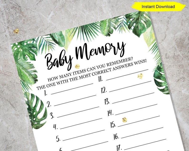 Jungle Baby Memory Game INSTANT DOWNLOAD Printable Print - Etsy