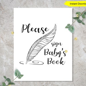 Please Sign Baby's Book Sign - INSTANT DOWNLOAD - Printable Digital ...
