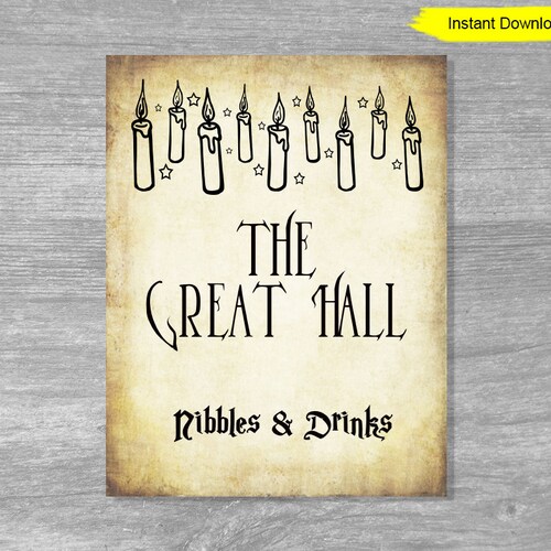 The Great Hall Sign INSTANT DOWNLOAD birthday Party - Etsy