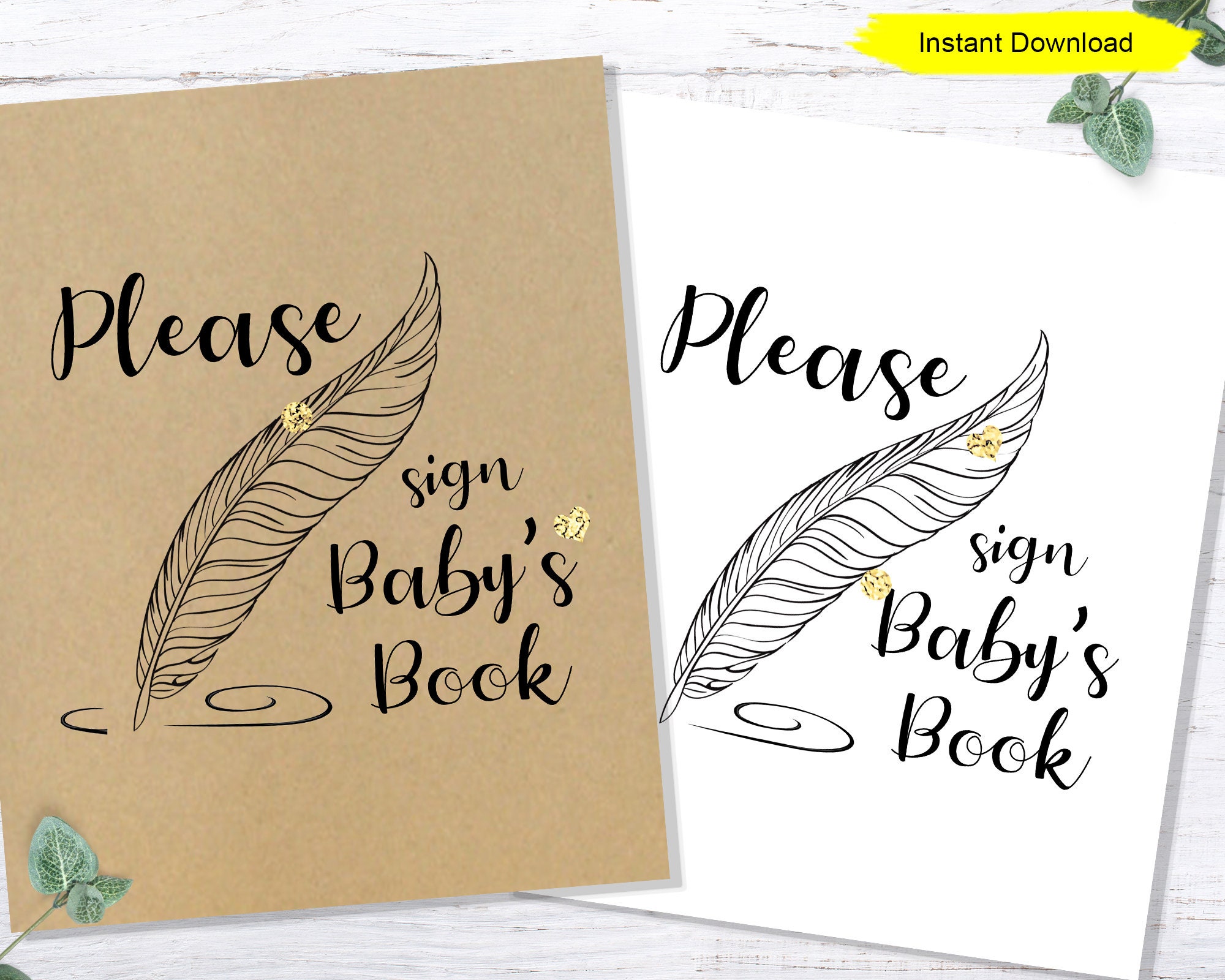Please Sign Baby's Book Sign INSTANT DOWNLOAD - Etsy