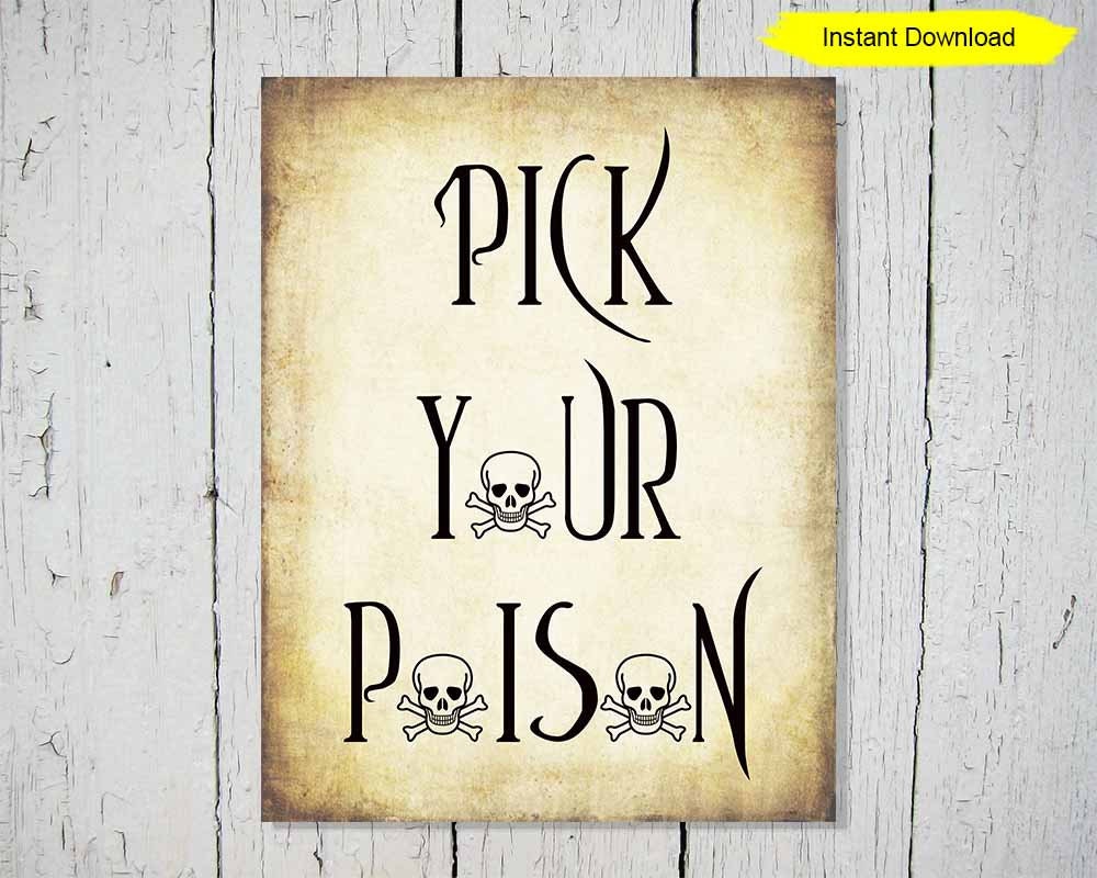 Pick Your Poison Sign INSTANT DOWNLOAD Print Printable Etsy Pick Your Poison Sign INSTANT DOWNLOAD Print Printable Etsy
