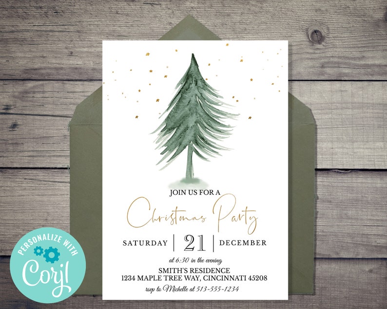 Christmas Party Invitation - INSTANT DOWNLOAD - Printable Digital ...