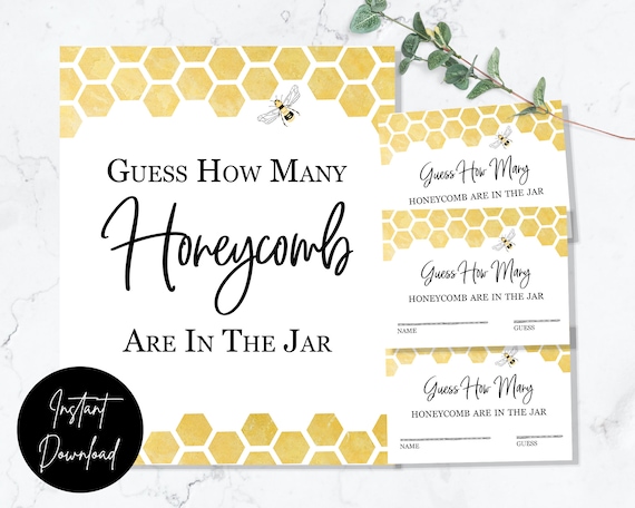 Guess How Many Honeycomb INSTANT DOWNLOAD Printable | Etsy UK