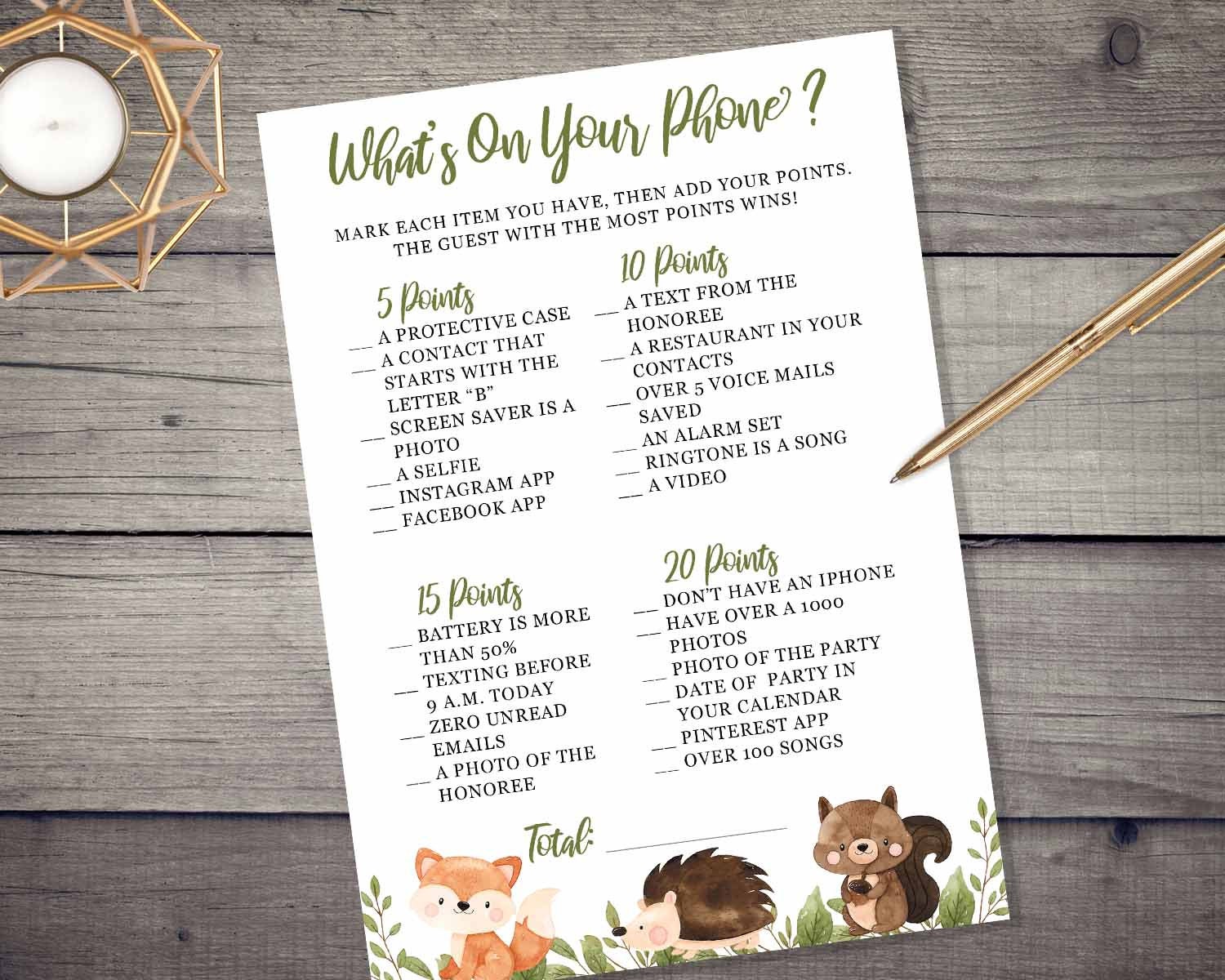 Woodland Animals Baby Shower Games Pack INSTANT DOWNLOAD | Etsy