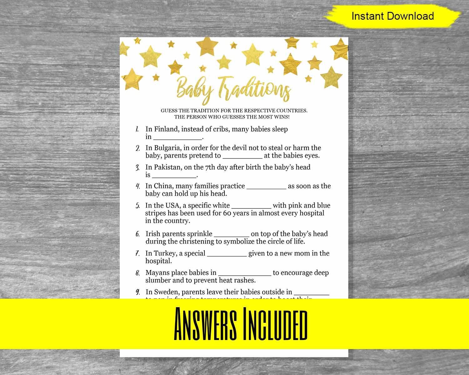 Twinkle Little Star Baby Shower Game Pack INSTANT DOWNLOAD | Etsy