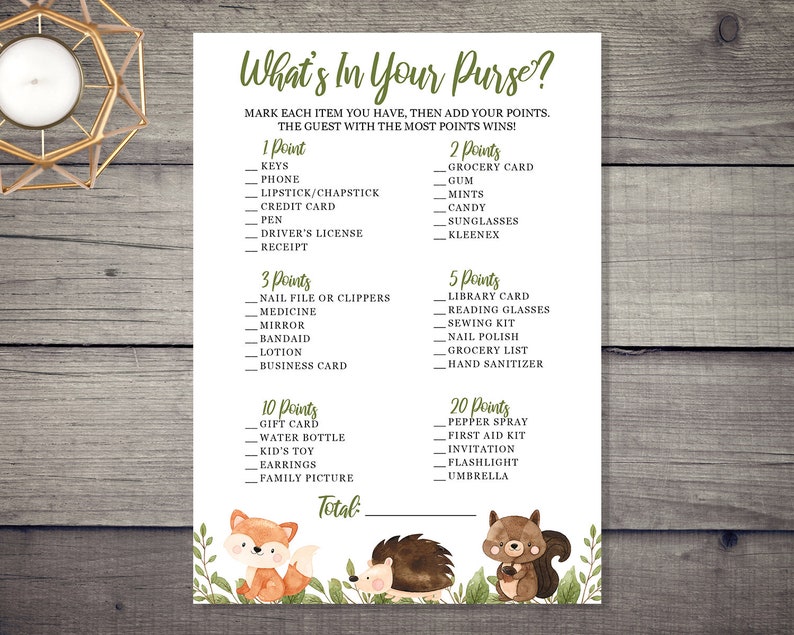 Woodland Animals Baby Shower Games Pack INSTANT DOWNLOAD - Etsy